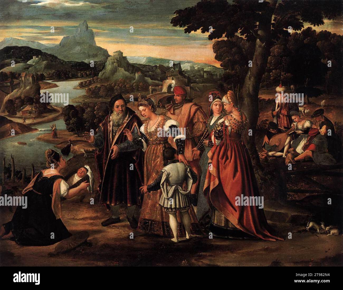 Finding of Moses 1540s by Stefano Cernotto Stock Photo - Alamy