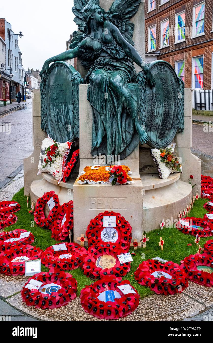 The Town War Memorial (Photographed after Remembrance Sunday) Lewes ...