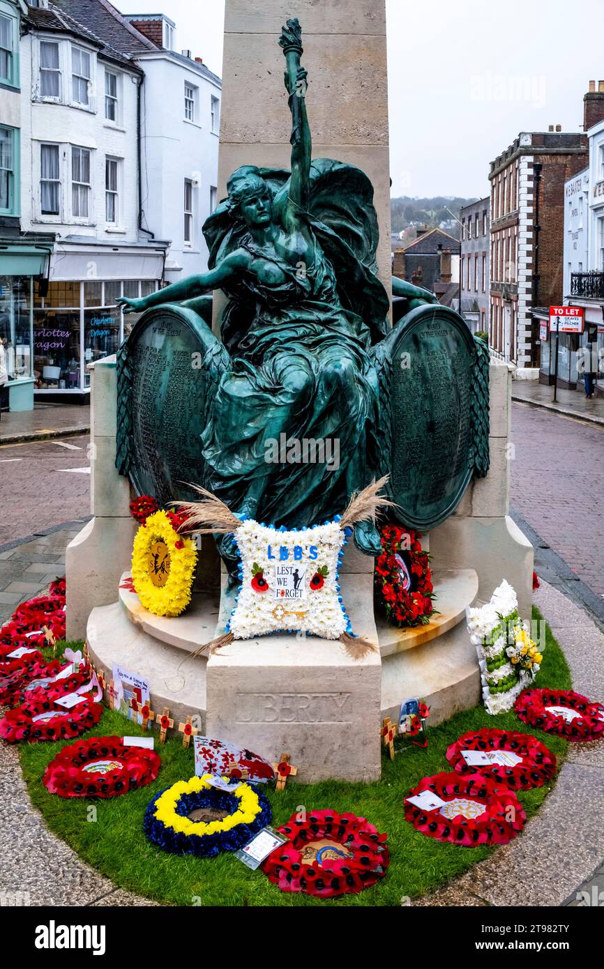 The Town War Memorial (Photographed after Remembrance Sunday) Lewes ...