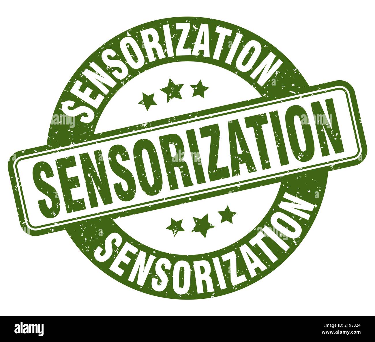 sensorization stamp. sensorization sign. round grunge label Stock ...