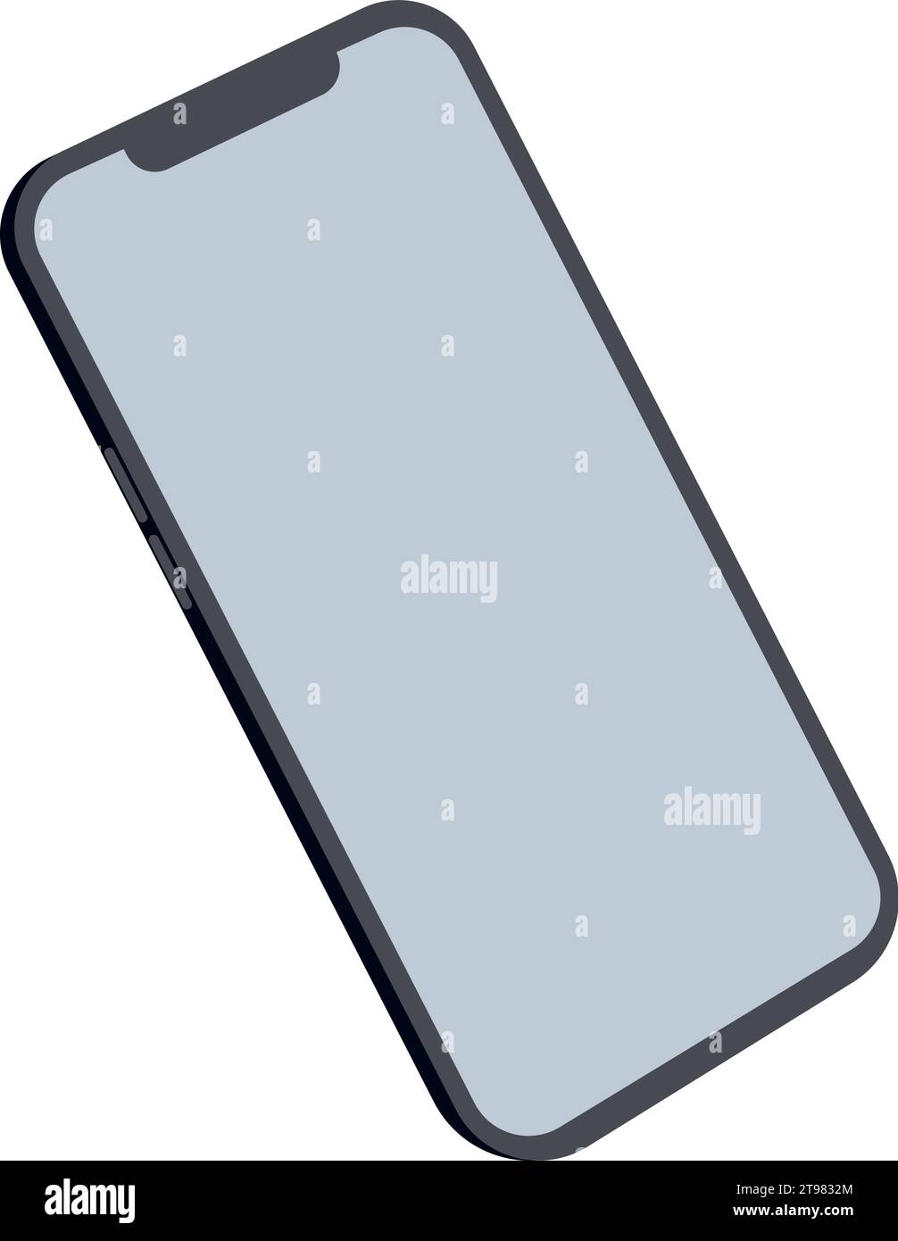 Minimalistic illustration of cell phone. Smartphone side view. Mockup ...