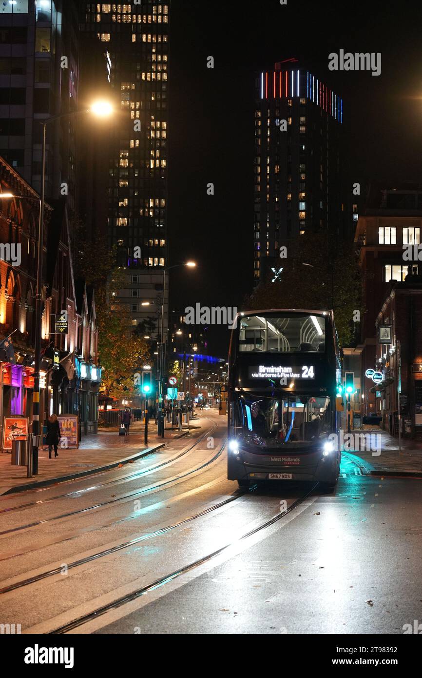 Broad Street, Birmingham - Night life, Night photography Stock Photo ...