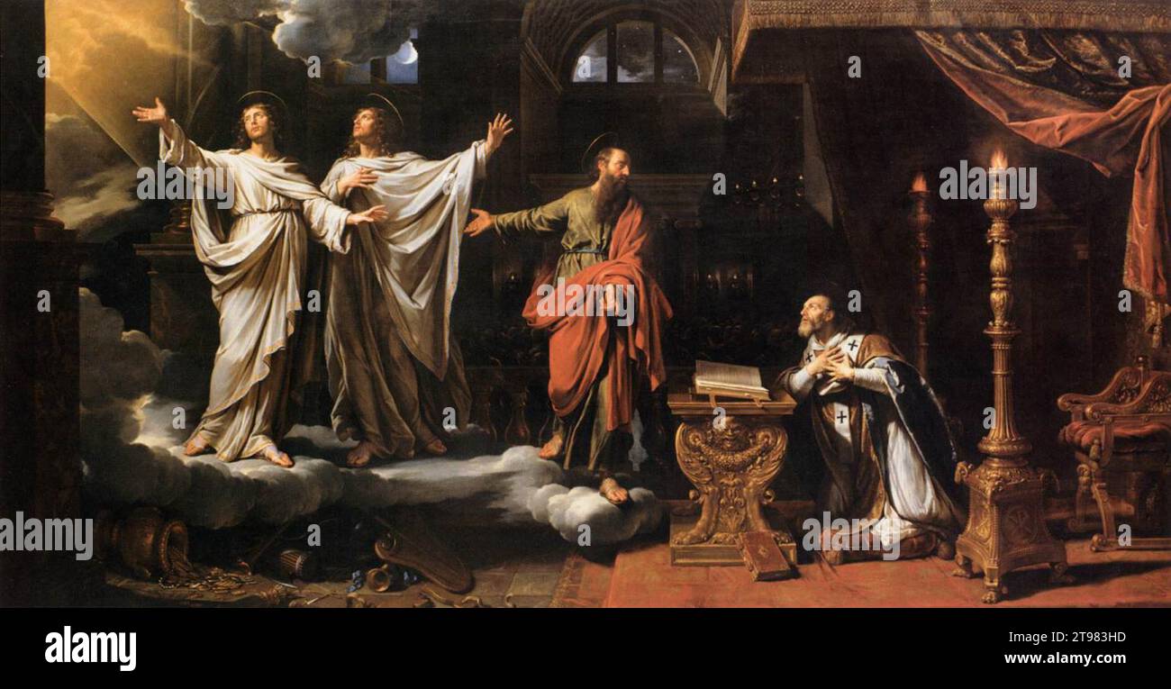 Sts Gervase abd Protase Appearing to St Ambrose 1658 by Philippe De ...