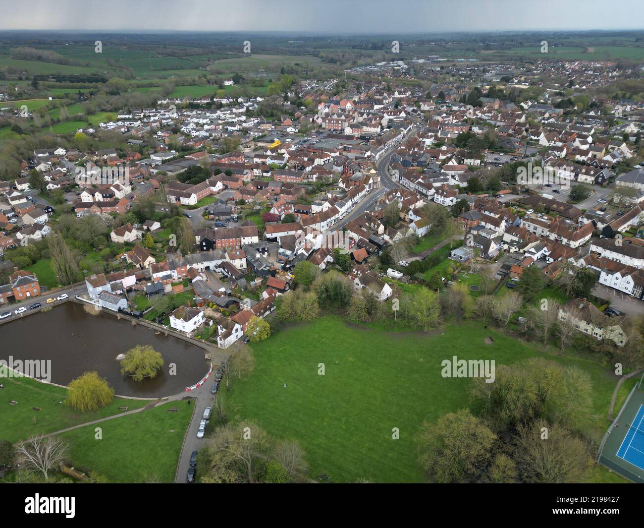 Aerial establishing shot historic district hi-res stock photography and ...