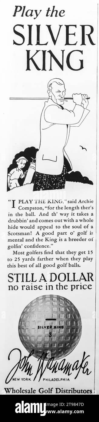 Vintage 1920s golf ball advert hi-res stock photography and images - Alamy
