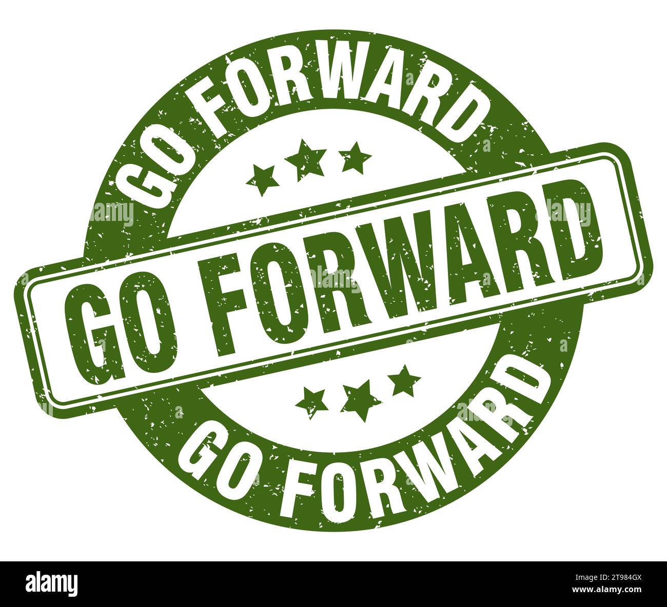 go forward stamp. go forward sign. round grunge label Stock Vector ...