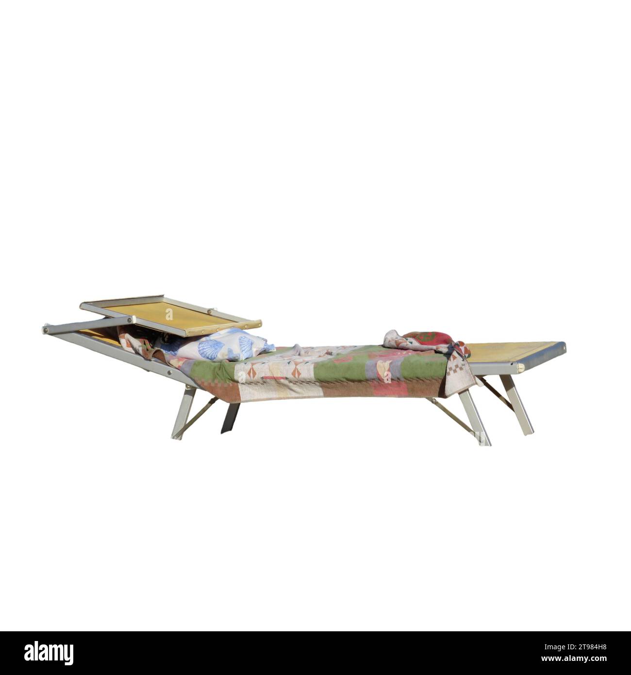 A metallic park bench featuring vibrant floral designs on both sides ...