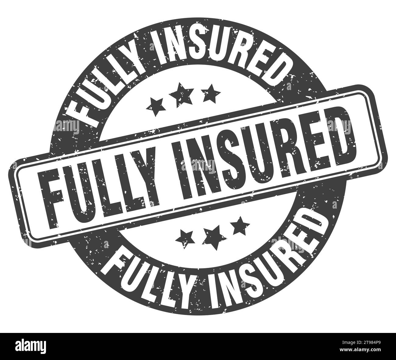 fully insured stamp. fully insured sign. round grunge label Stock Vector Image & Art - Alamy