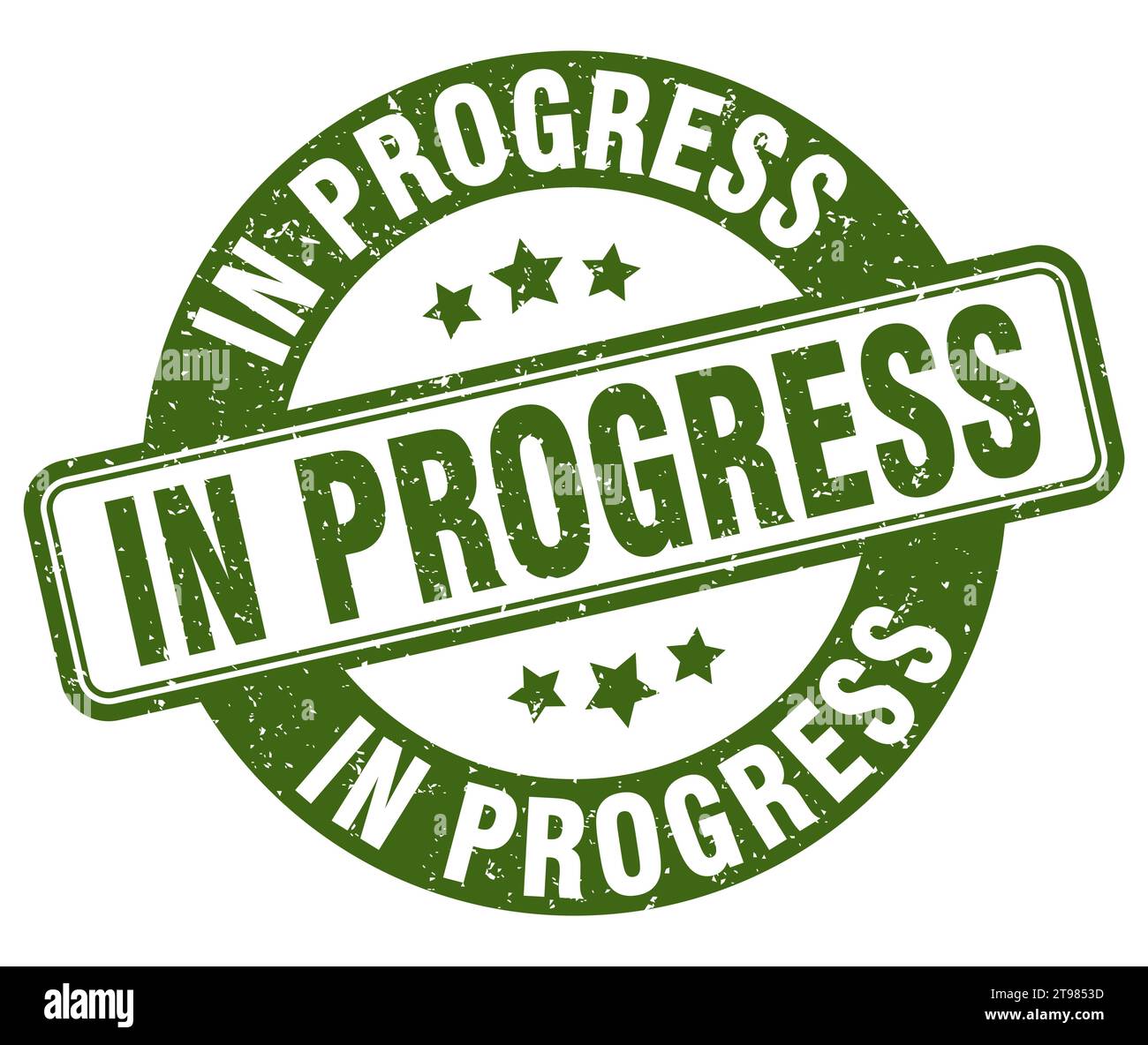 in progress stamp. in progress sign. round grunge label Stock Vector ...
