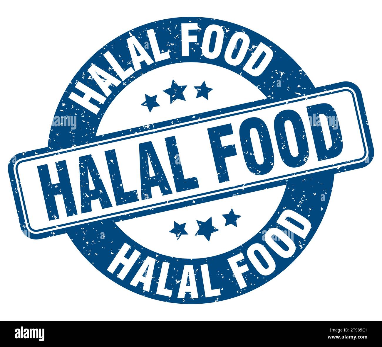 halal food stamp. halal food sign. round grunge label Stock Vector ...