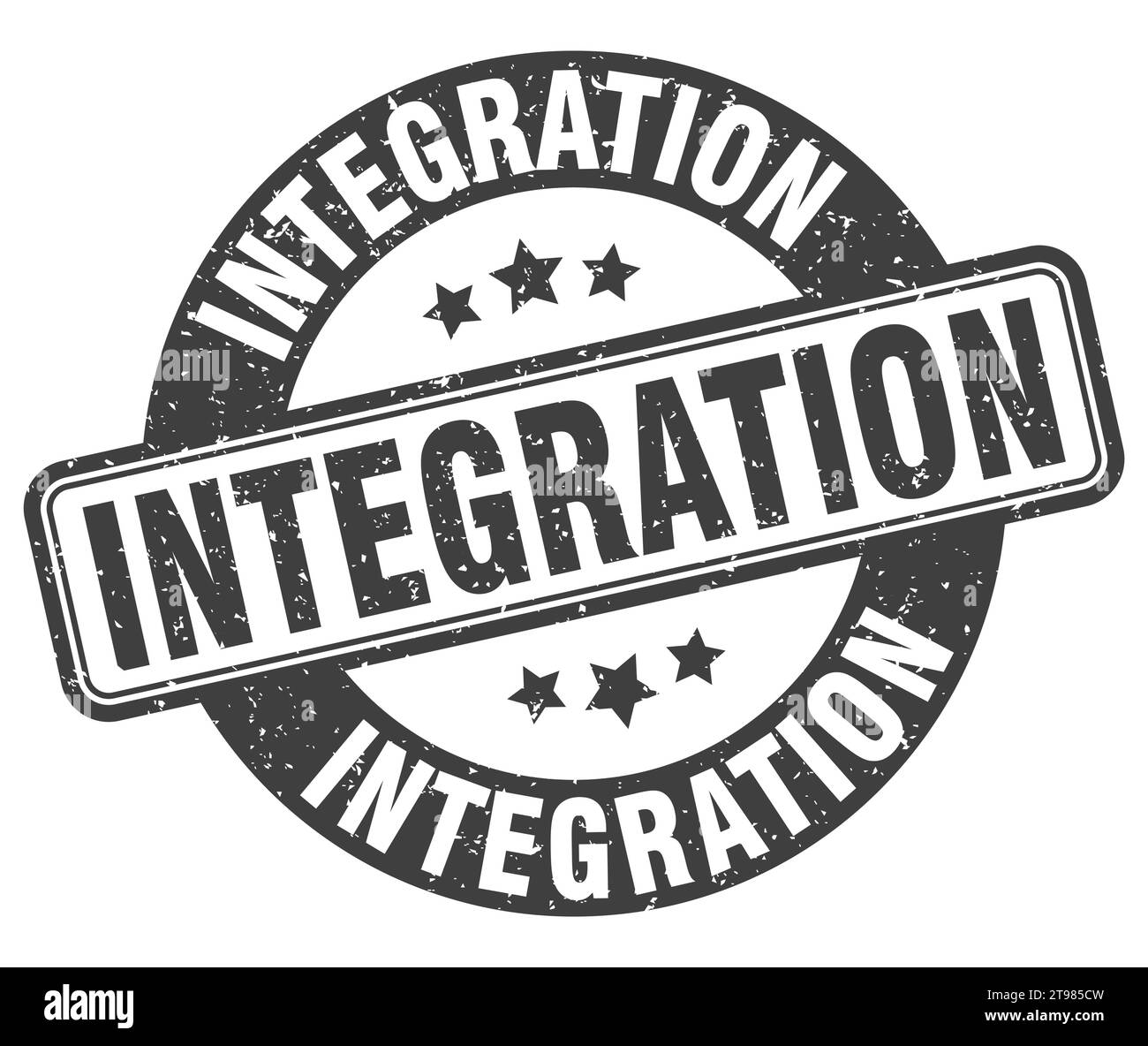 integration stamp. integration sign. round grunge label Stock Vector ...
