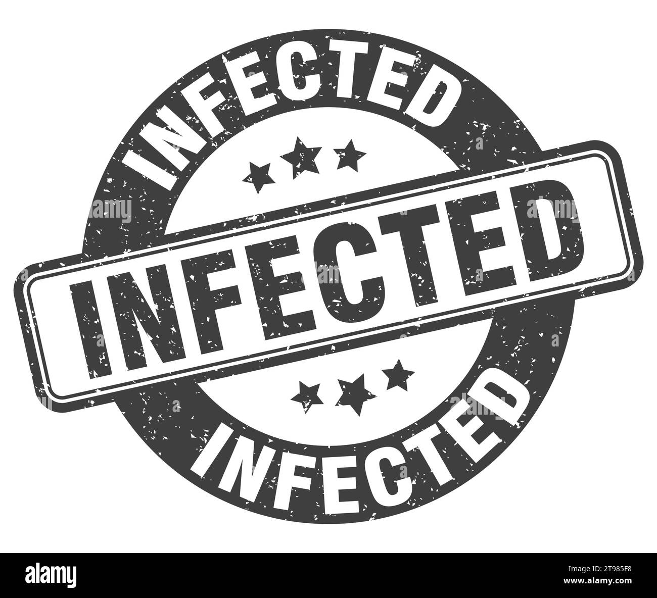 infected stamp. infected sign. round grunge label Stock Vector Image ...