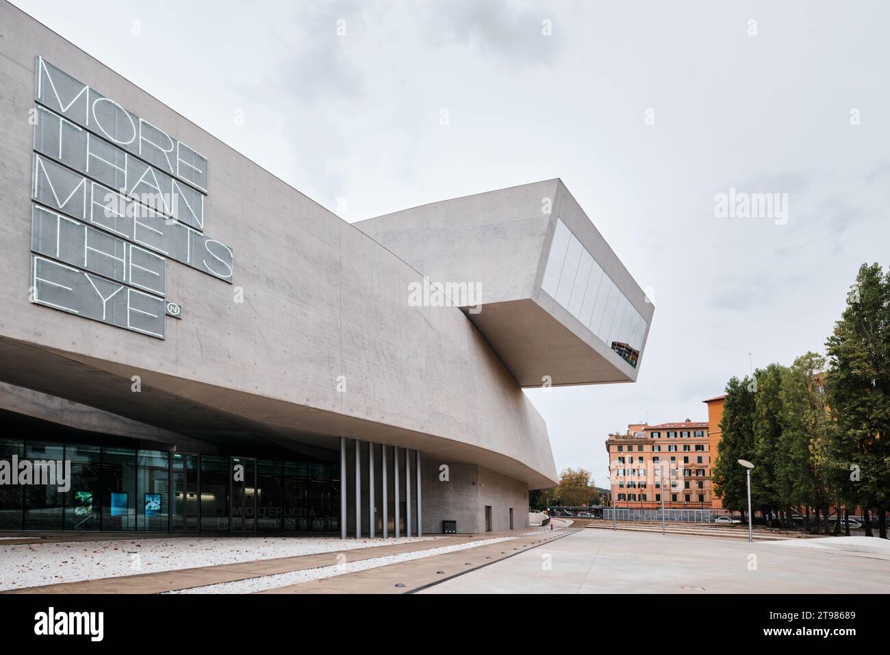 Rome, Italy - October 29 2023: Facade of MAXXI national museum of 21st-century contemporary art ...