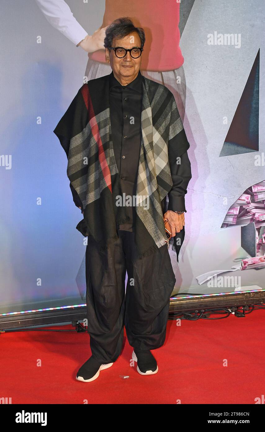 Mumbai, India. 22nd Nov, 2023. Indian film director Subhash Ghai poses ...