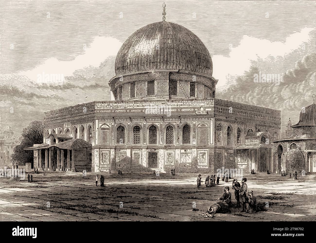 Al-Aqsa mosque, Temple Mount in the Old City of Jerusalem, 19th century ...