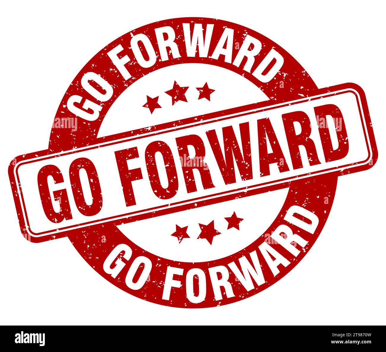 go forward stamp. go forward sign. round grunge label Stock Vector ...