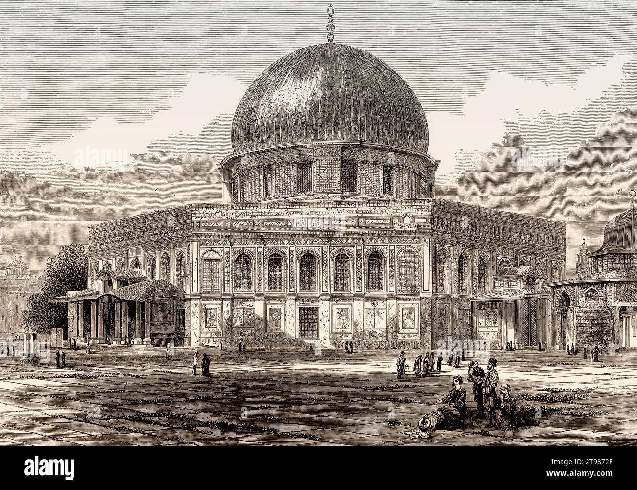 Al-Aqsa mosque, Temple Mount in the Old City of Jerusalem, 19th century ...