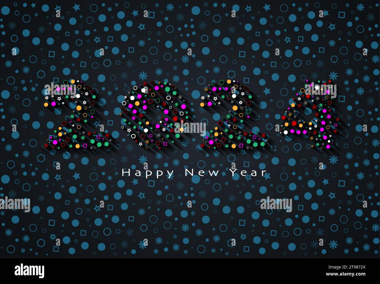 2024 New Year colorful logo design. Holiday greeting card. Creative ...