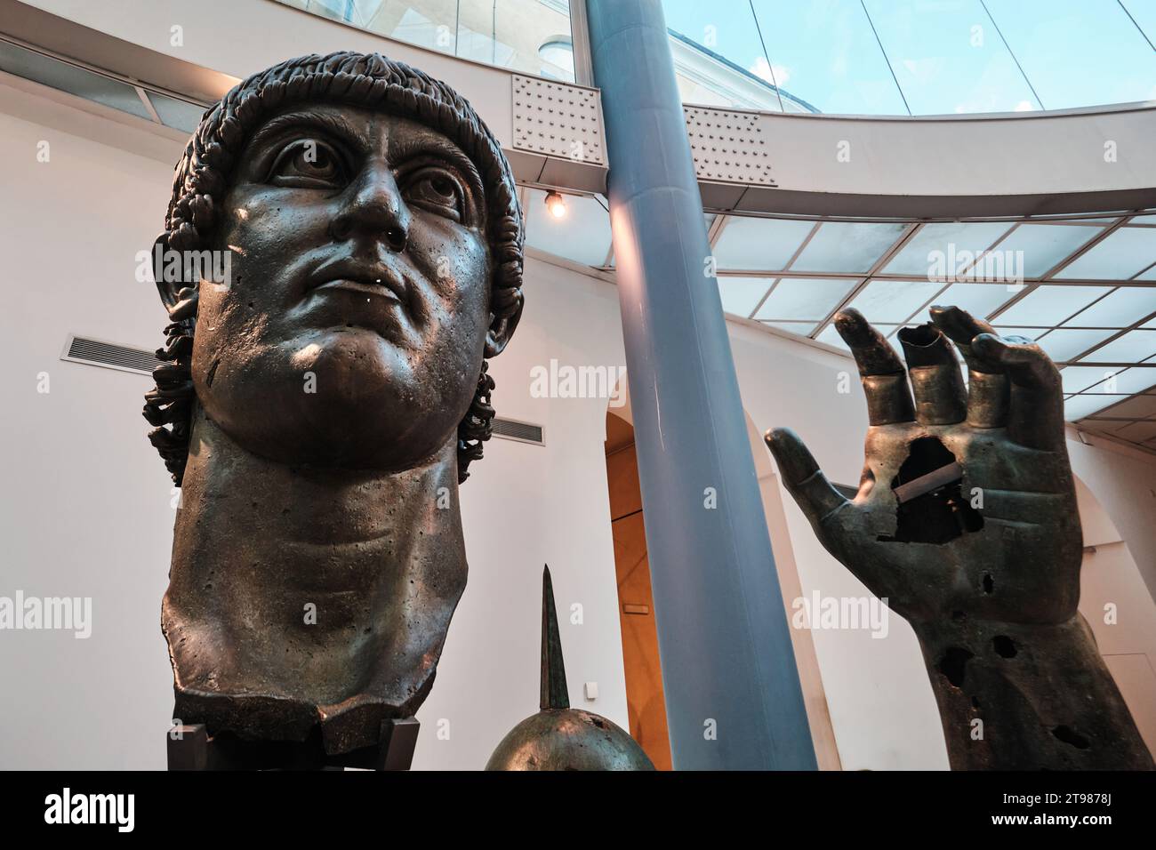 Rome, Italy - October 29 2023: Ancient bronze statue of the emperor of ...