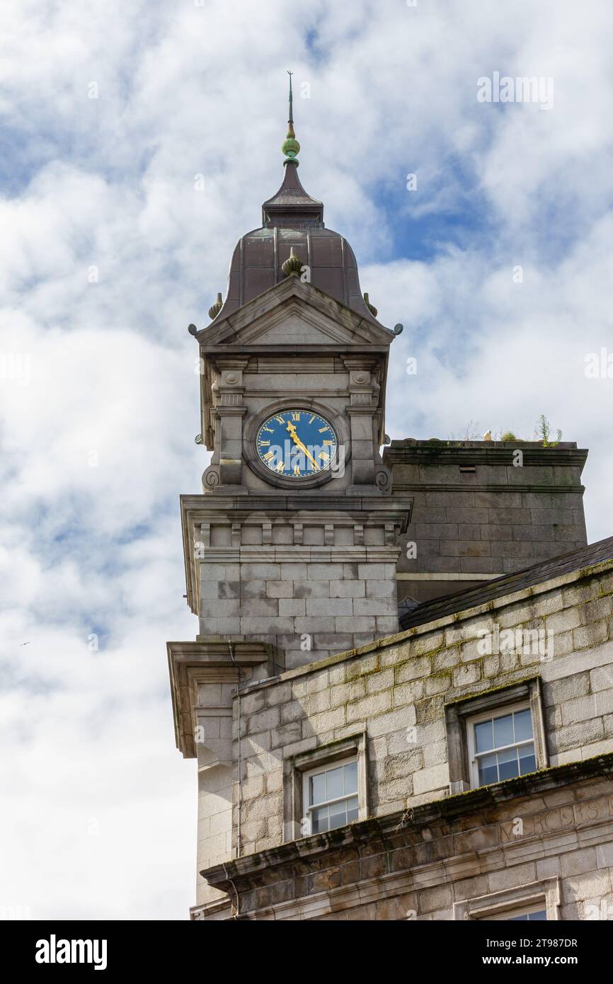 DUBLIN, Ireland - August 5, 2023: Elegant clock tower of a historic ...