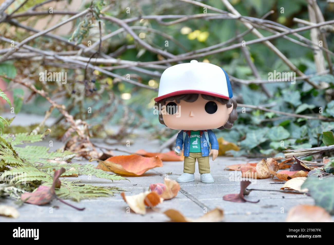 Funko Pop Action Figure Of Dustin Henderson With Compass From Popular Netflix Tv Series Stranger