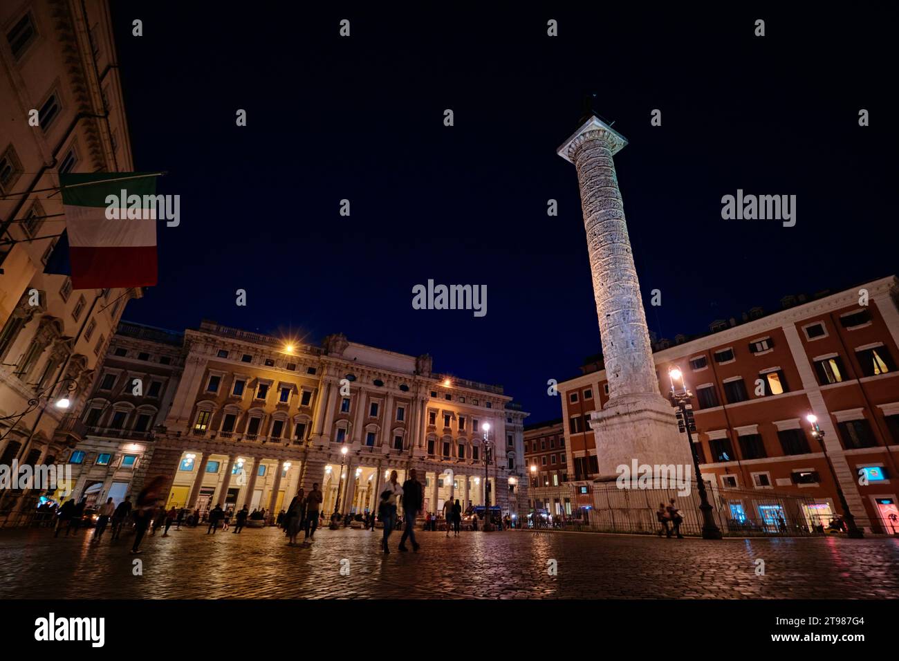 Rome, Italy - November 2 2023: View of Marcus Aurelius Column is a ...