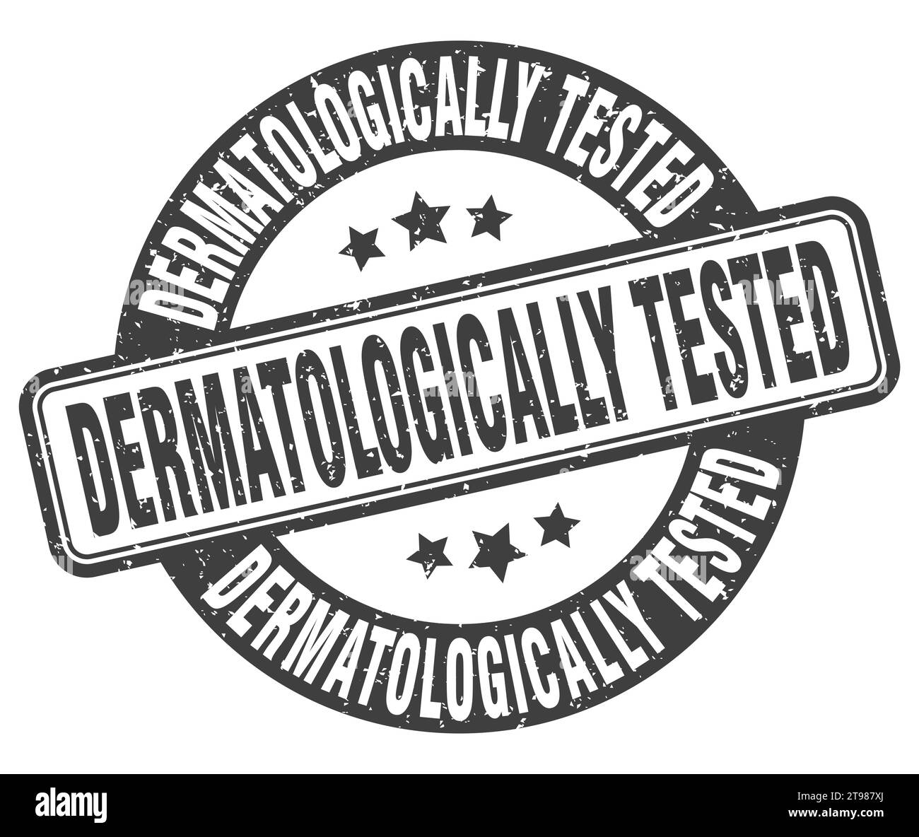 dermatologically tested stamp. dermatologically tested sign. round ...