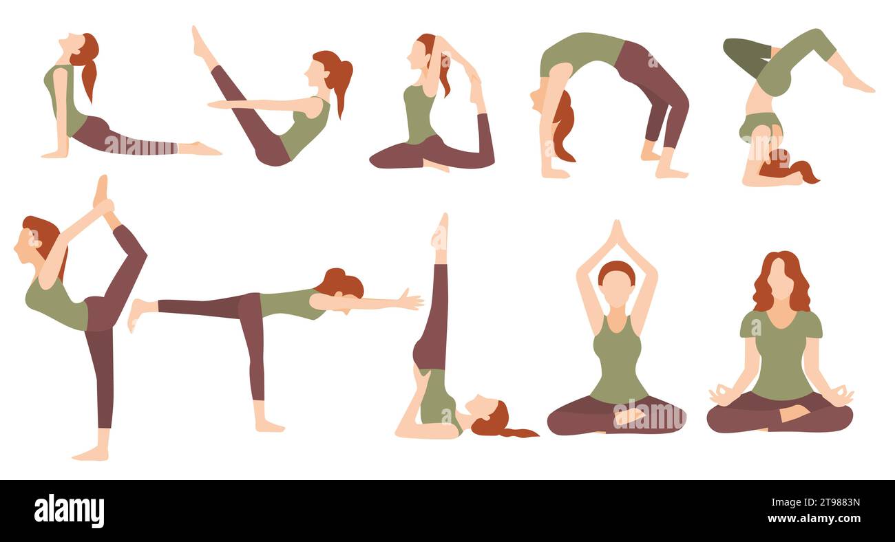 Yoga poses illustrations. Vector illustration Stock Vector Image & Art ...