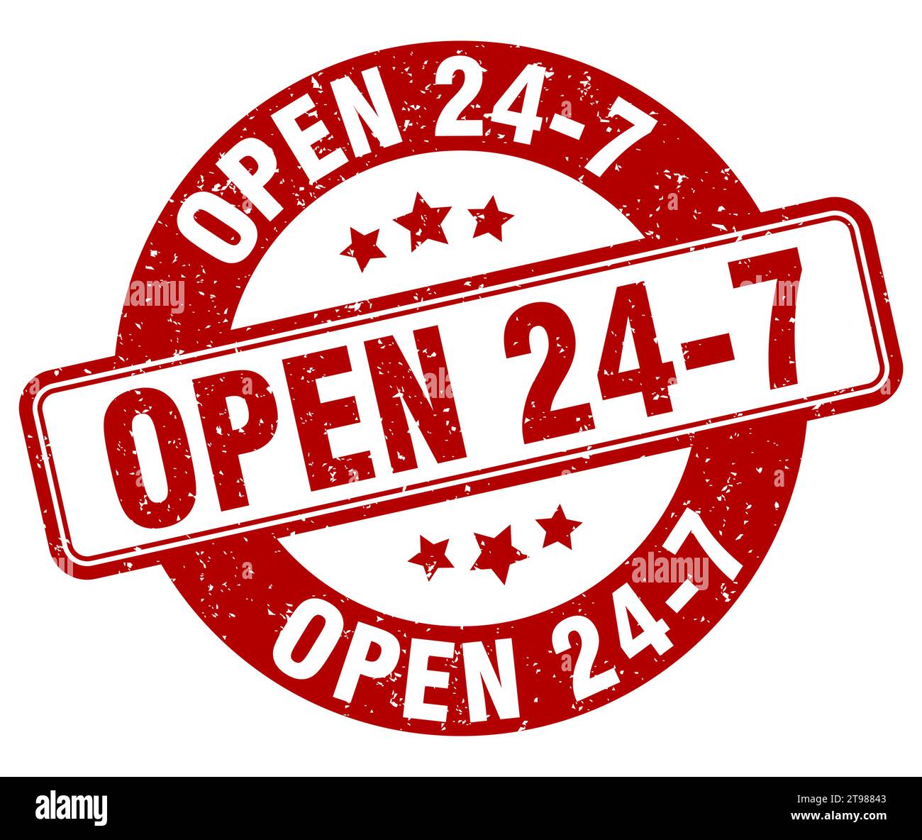 open 24 7 stamp. open 24 7 sign. round grunge label Stock Vector Image ...