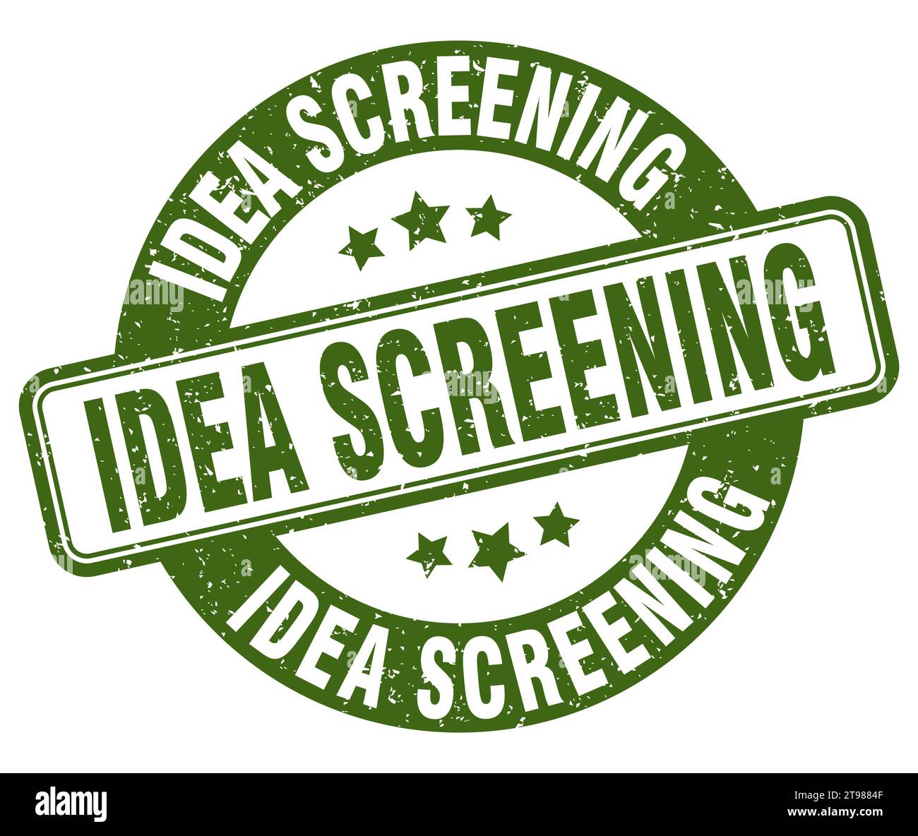 idea screening stamp. idea screening sign. round grunge label Stock ...