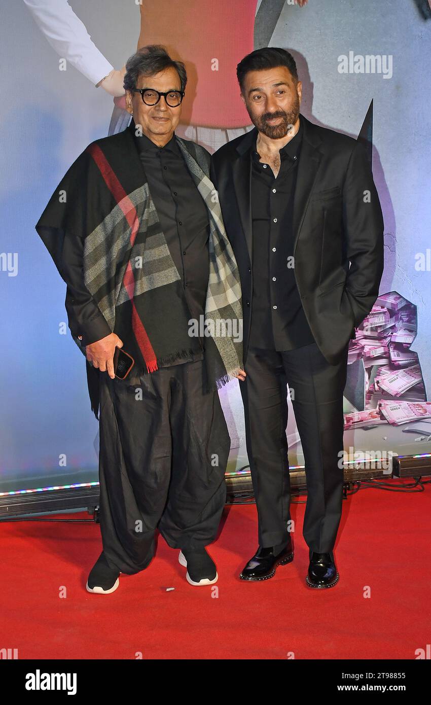 Mumbai, India. 22nd Nov, 2023. L-R Indian film director Subhash Ghai ...