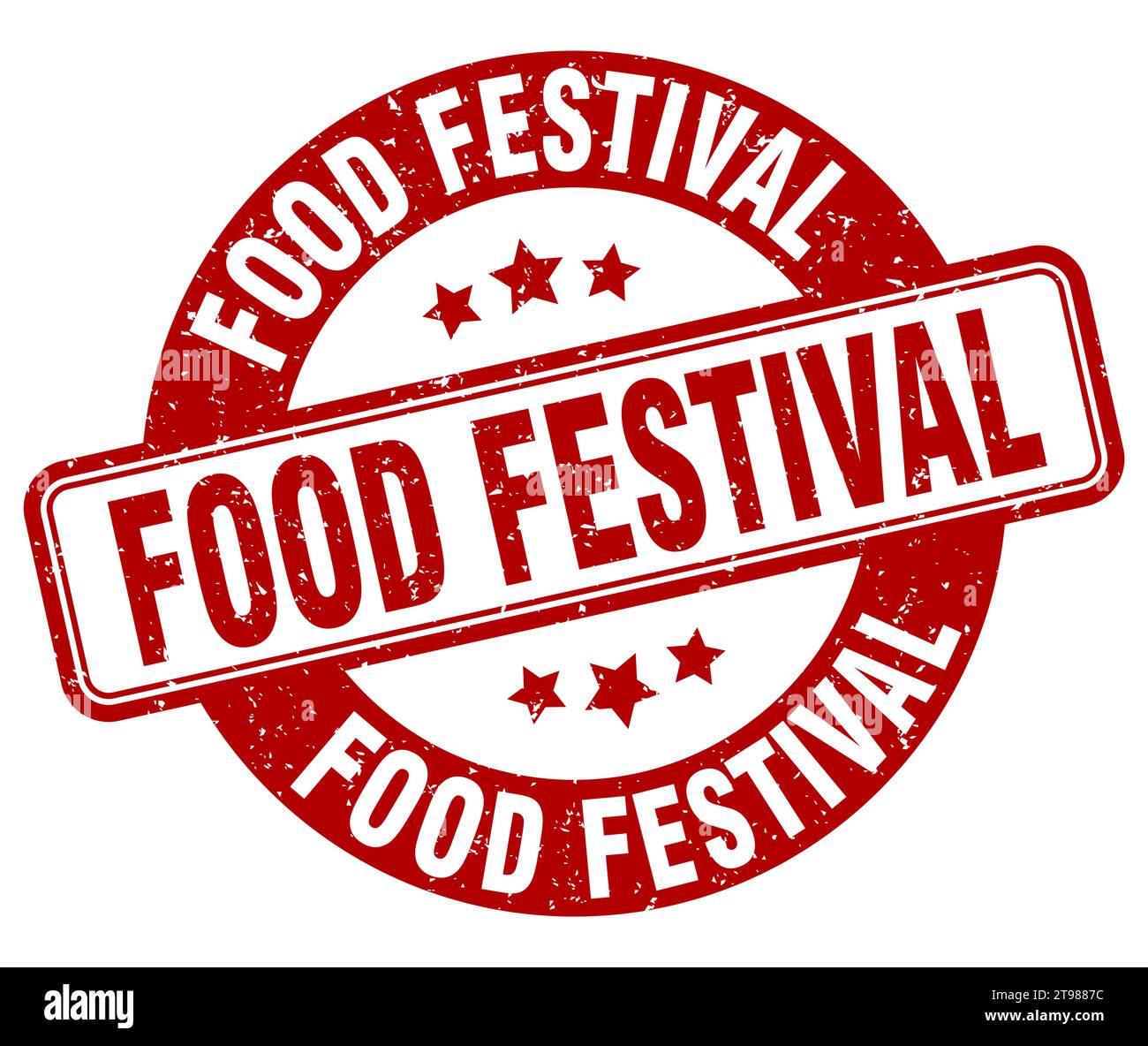 food festival stamp. food festival sign. round grunge label Stock ...