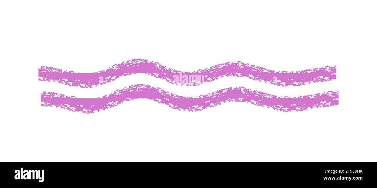 Hand drawn simple line drawn with wax crayon, chalk or charcoal. Uneven ...