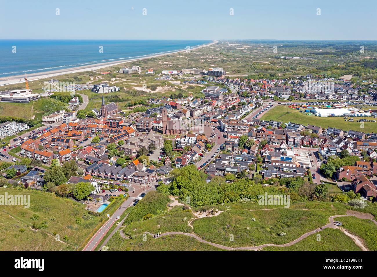 Aerial from the city Wijk aan Zee in the Netherlands Stock Photo - Alamy