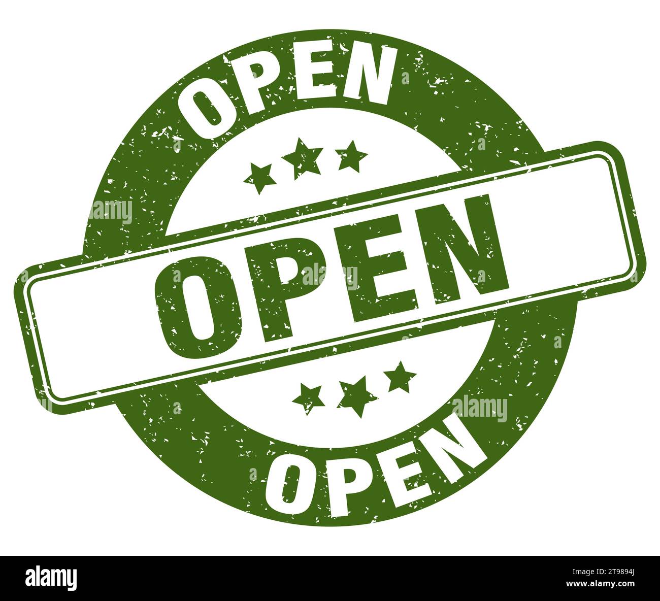 open stamp. open sign. round grunge label Stock Vector Image & Art - Alamy