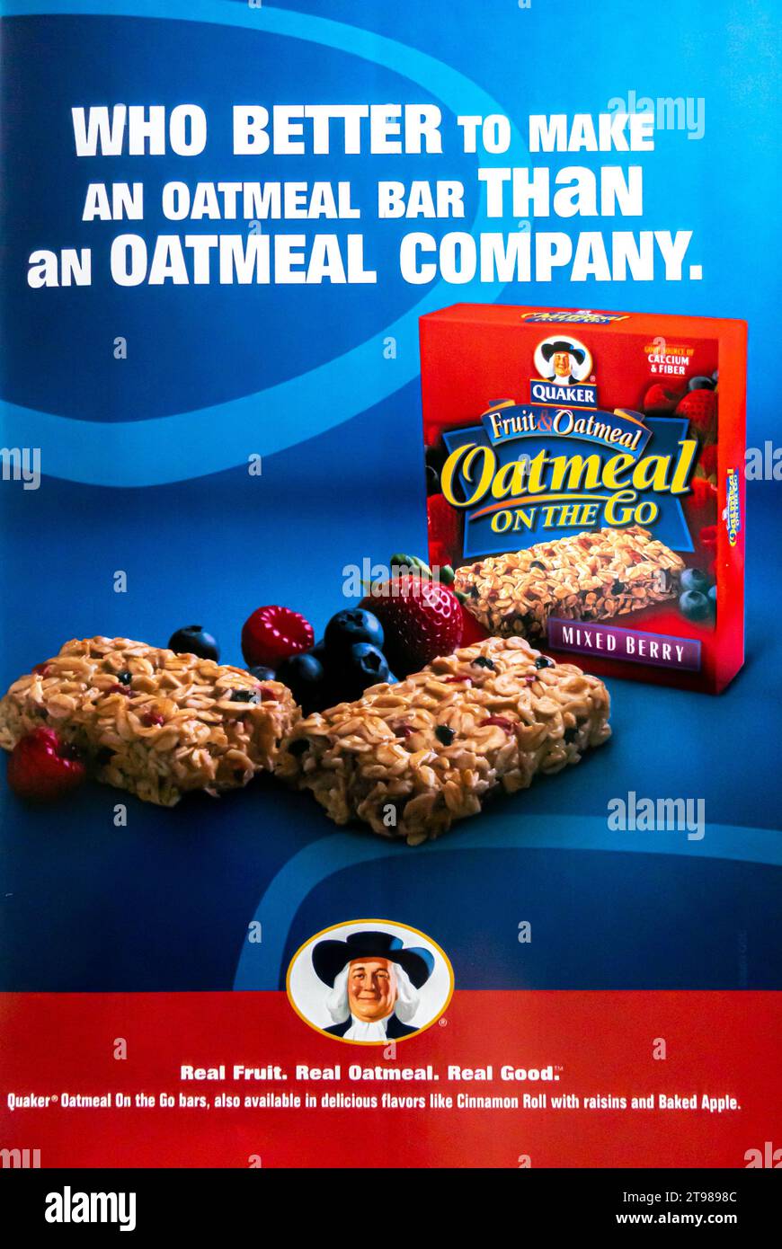 2004 Quaker Fruit Oatmeal On The Go Bars Ad Stock Photo - Alamy