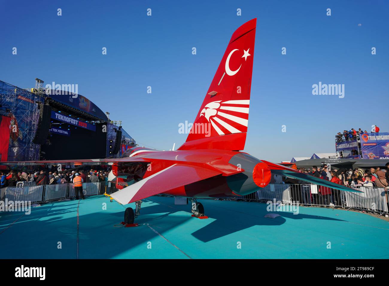 ISTANBUL, TURKIYE - MAY 01, 2023: TUSAS Hurkus display in Istanbul ...