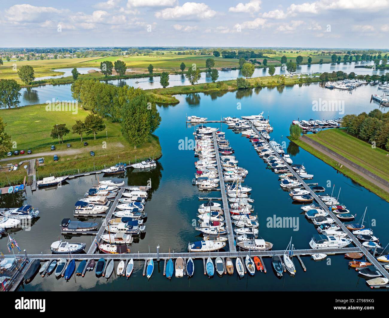 Aerial from the harbor at Heusden in the Netherlands Stock Photo - Alamy