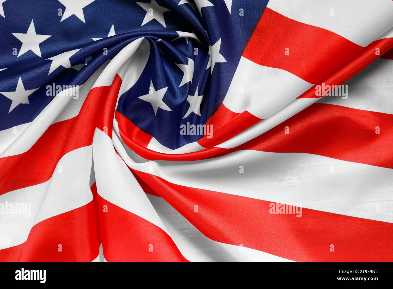 Stars and stripes american flag, top view. The pride of the American ...