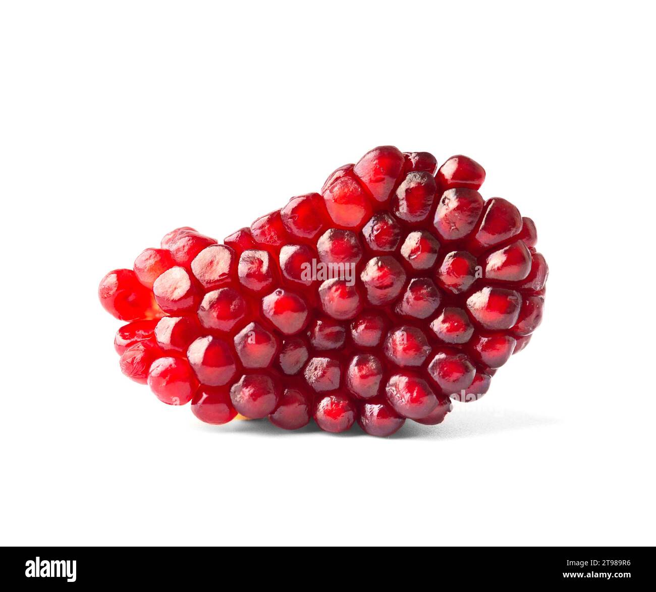 Beautifully peeled part of a pomegranate on a white background close-up ...