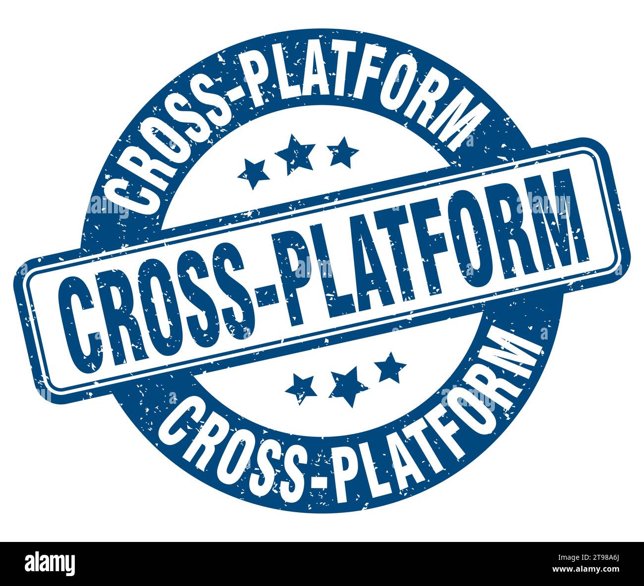 cross-platform stamp. cross-platform sign. round grunge label Stock ...
