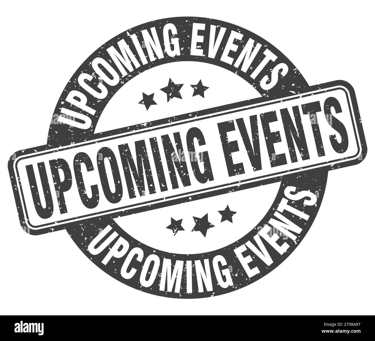 upcoming events stamp. upcoming events sign. round grunge label Stock ...