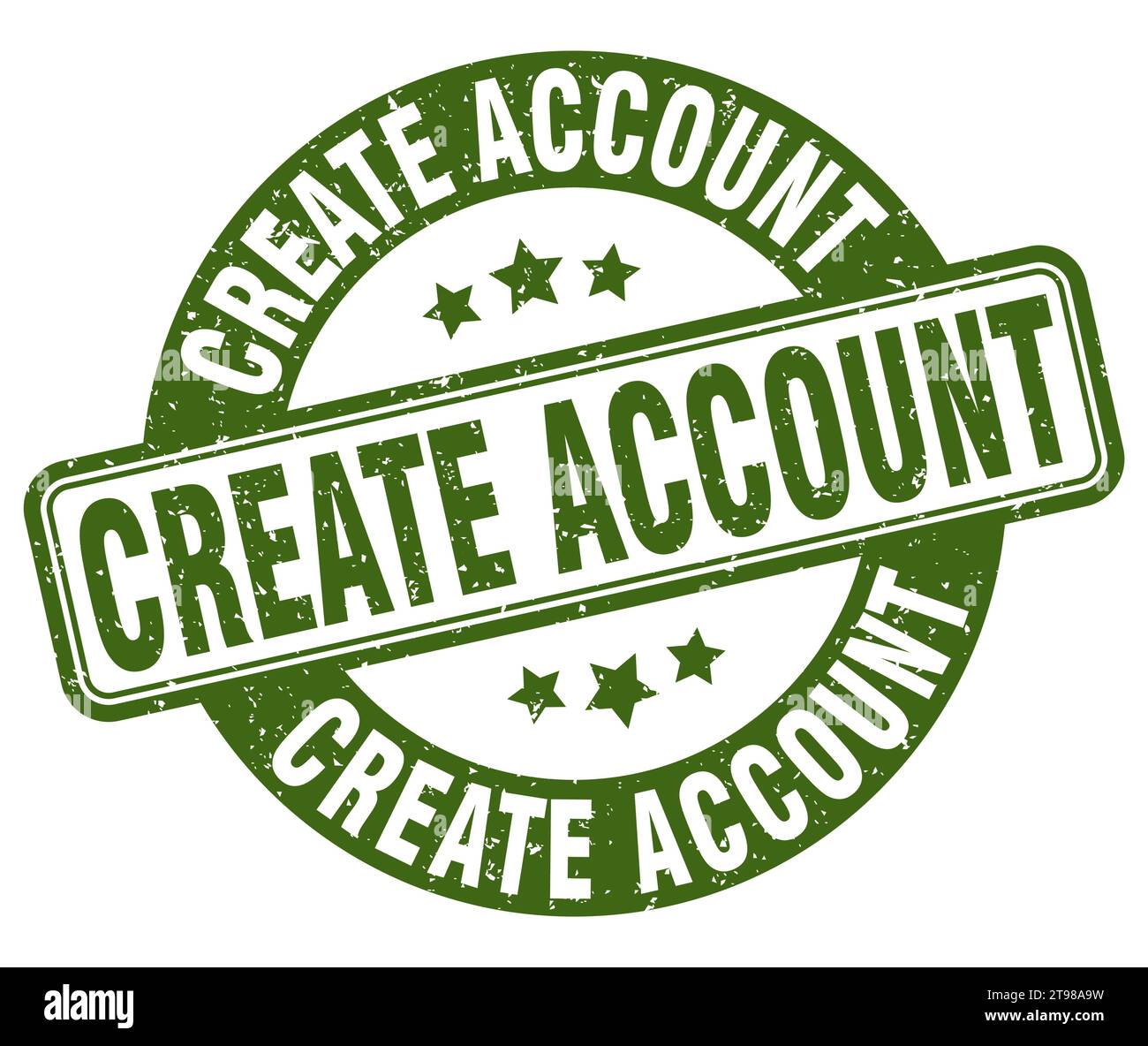 create account stamp. create account sign. round grunge label Stock ...