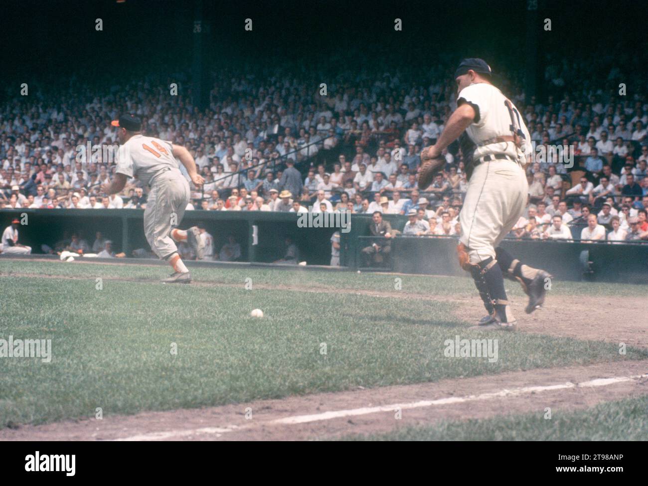 DETROIT, MI - JUNE 28: Catcher Lou Berberet #11 of the Detroit Tigers ...