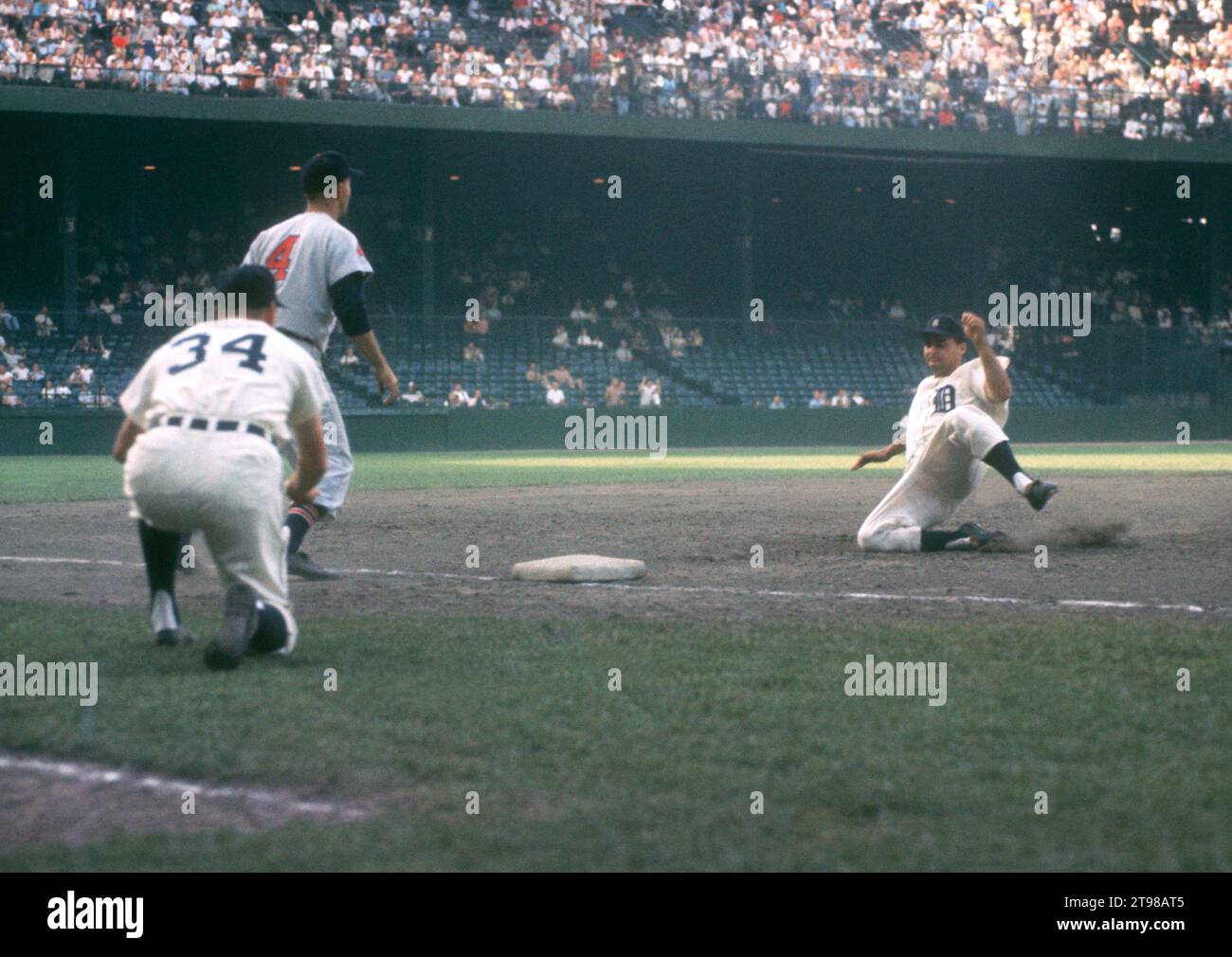 DETROIT, MI - JULY 4: Third base coach Billy Hitchcock #34 of the ...