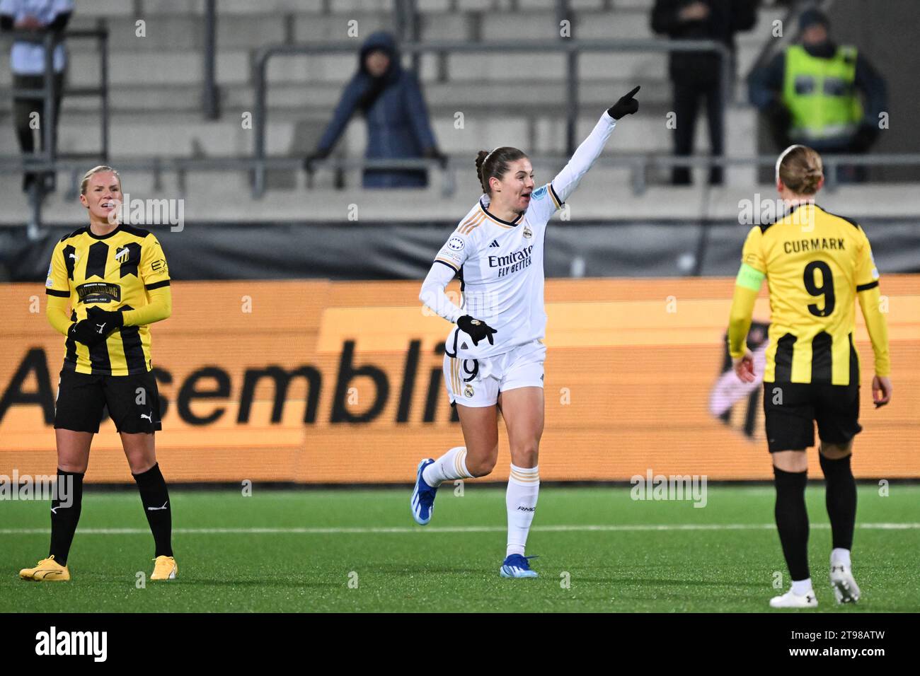 Real Madrid's Signe Bruun celebrates her goal during the UEFA Women's ...