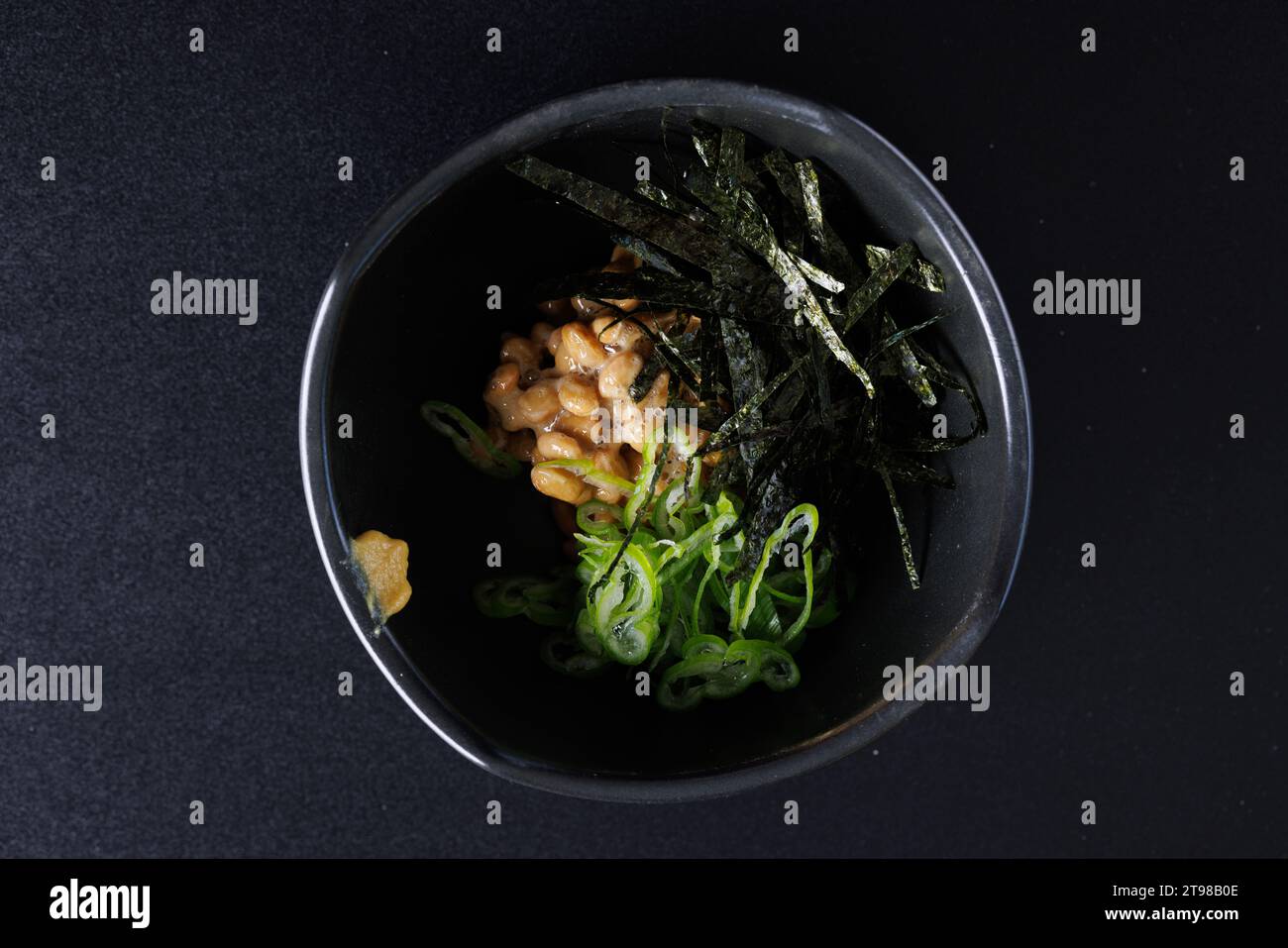 Natto japanese appetizer food isolated in black background Stock Photo ...