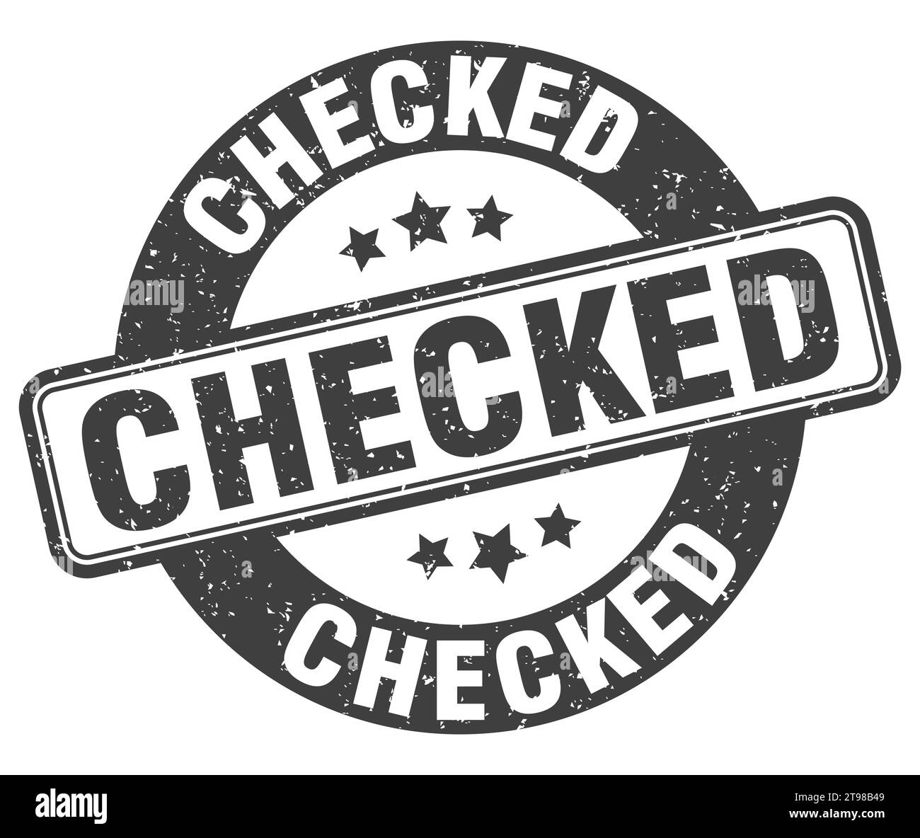 checked stamp. checked sign. round grunge label Stock Vector Image ...