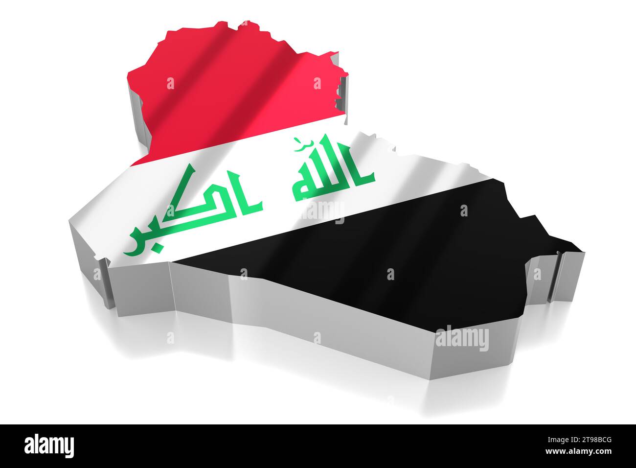 Iraq - country borders and flag - 3D illustration Stock Photo - Alamy