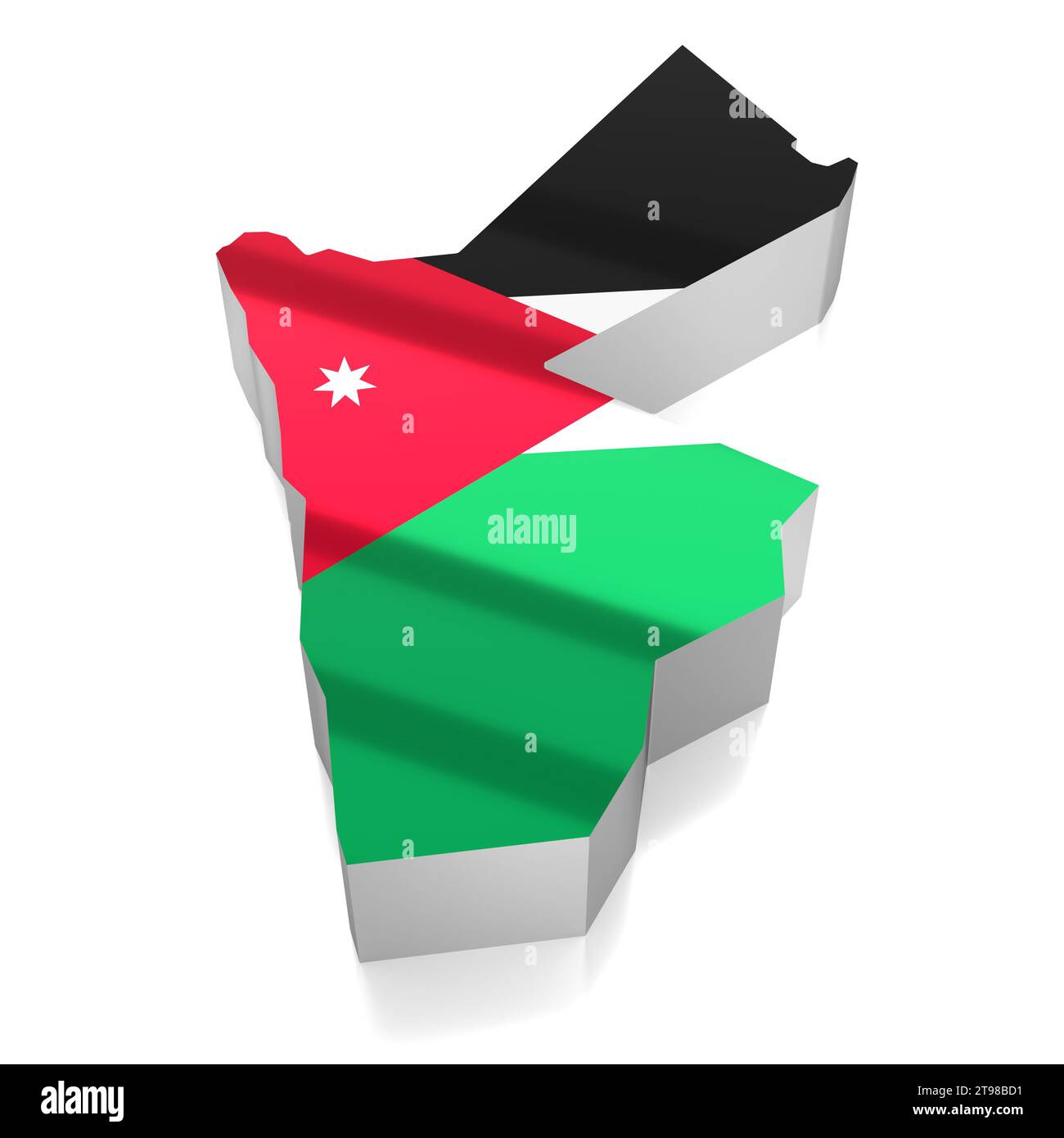 Jordan - country borders and flag - 3D illustration Stock Photo - Alamy